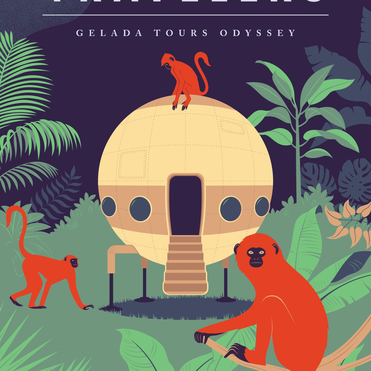 The Travelers | Original Illustration Poster, Digital Print– Fly Gelada